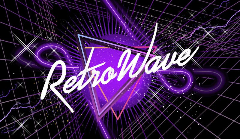 Retro Wave Banner Vaporwave Stock Vector - Illustration of cyberspace ...