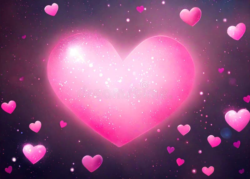 Glittering Heart, Sparkling, Beautiful, Fantasy : Generative AI Stock ...