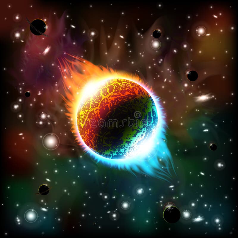 Fire Red Planets Universe Background Stock Illustrations – 125 Fire Red ...