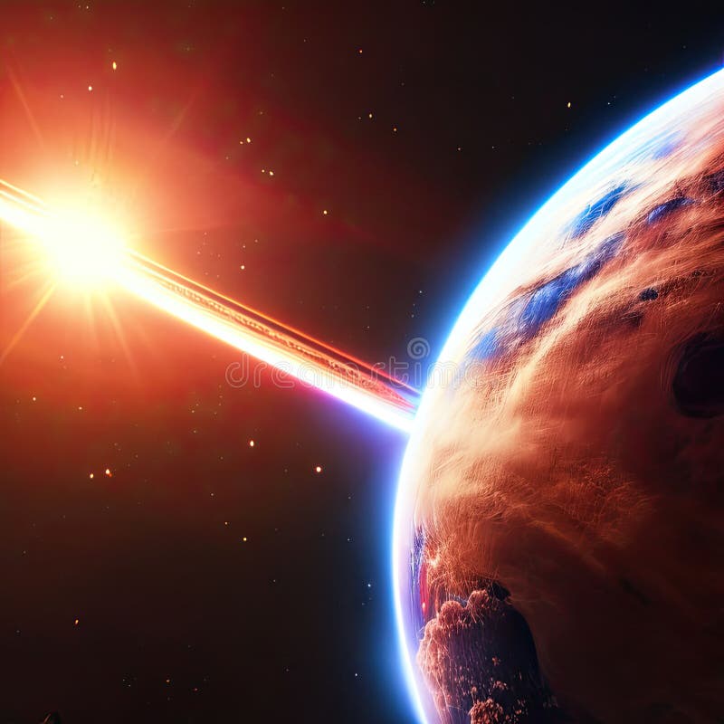 Space Background with Realistic Planet. Generative AI Stock ...