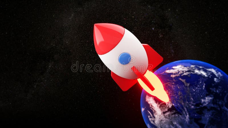 Space Background with Rocket Launching from Earth, Business Startup ...