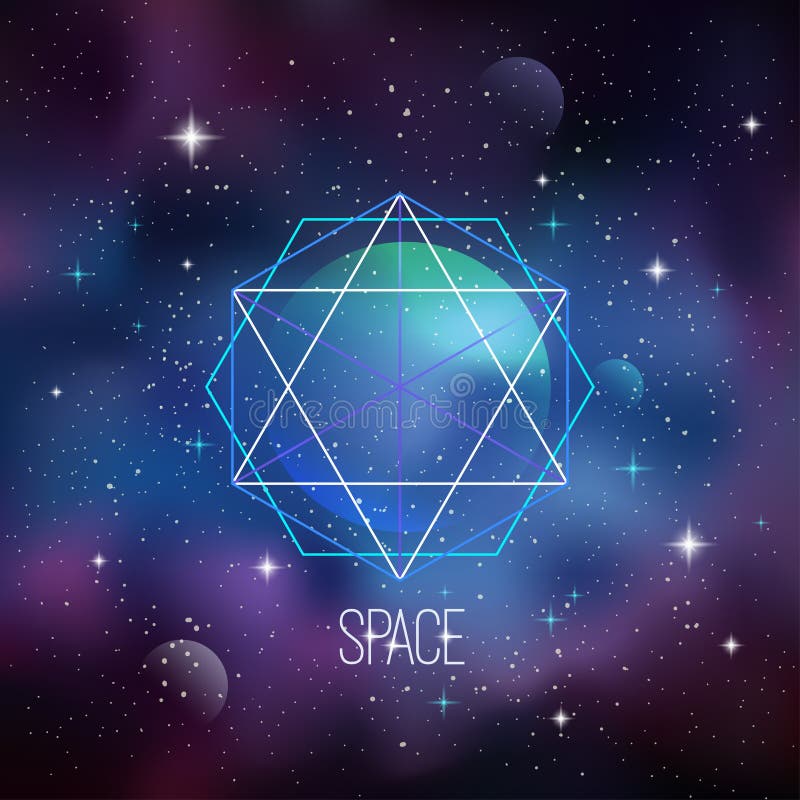 Space Background With Sacred Geometry Stock Vector - Illustration of ...