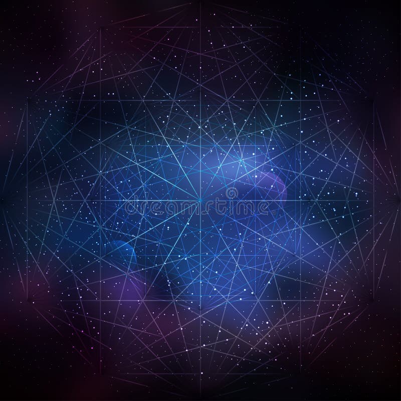 Space Background with Sacred Geometry Stock Vector - Illustration of ...