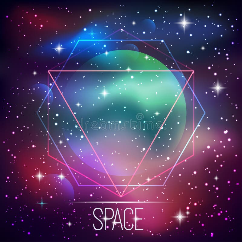 Space Background with Sacred Geometry Stock Vector - Illustration of ...