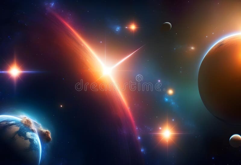 Space Background with Star Field. Science Fiction Wallpaper Stock ...