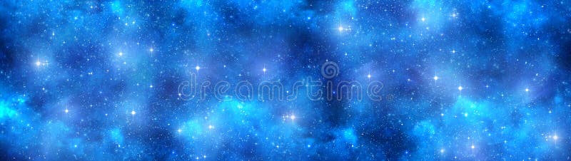 Space Background with Stars and Nebulae of Blue Color Stock ...