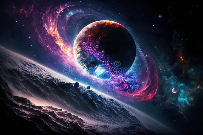 Abstract Space Background, Cosmic Wallpaper Stock Illustration ...