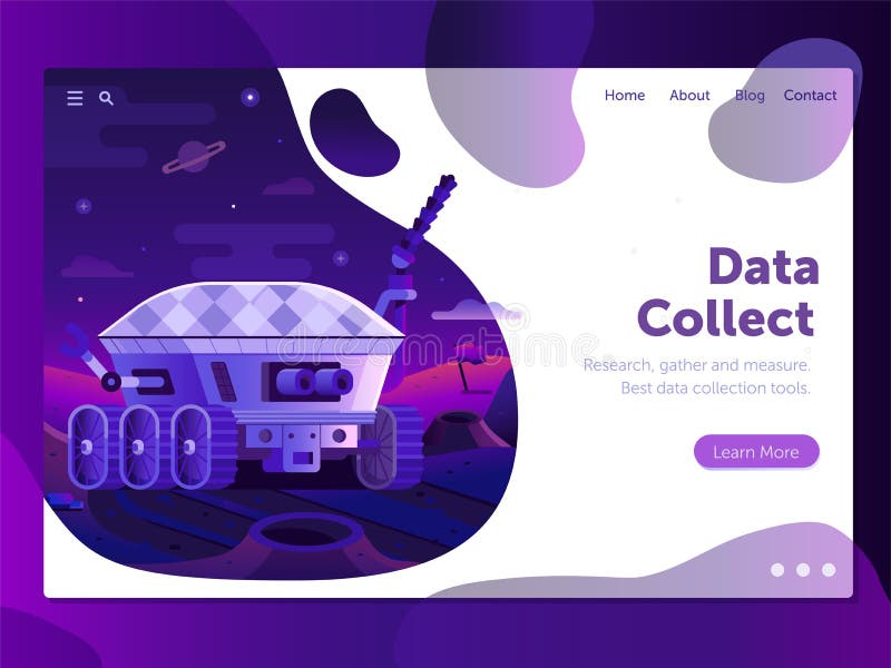 Space Banner with Moon Rover Exploring Surface Stock Vector ...