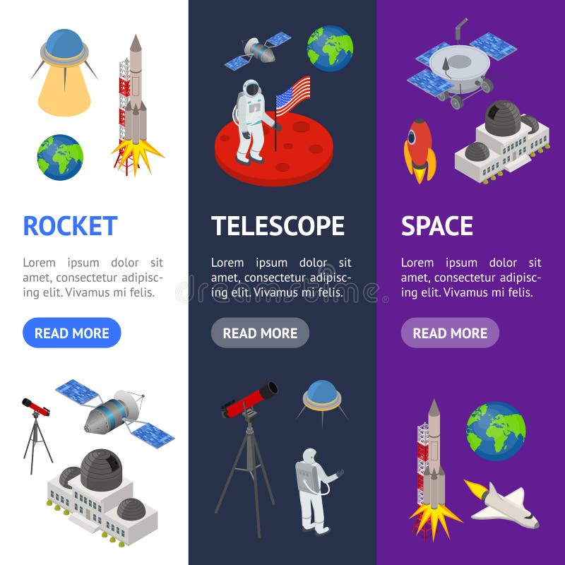 Space Discovery Concept 3d Isometric View. Vector Stock Vector ...