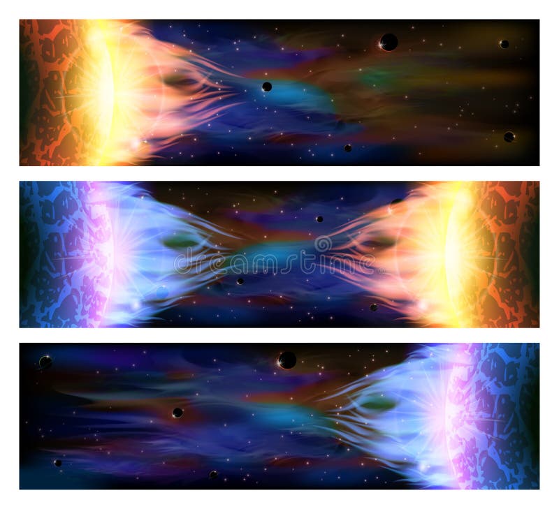 Space banners stock vector. Illustration of light, astrology - 43966113