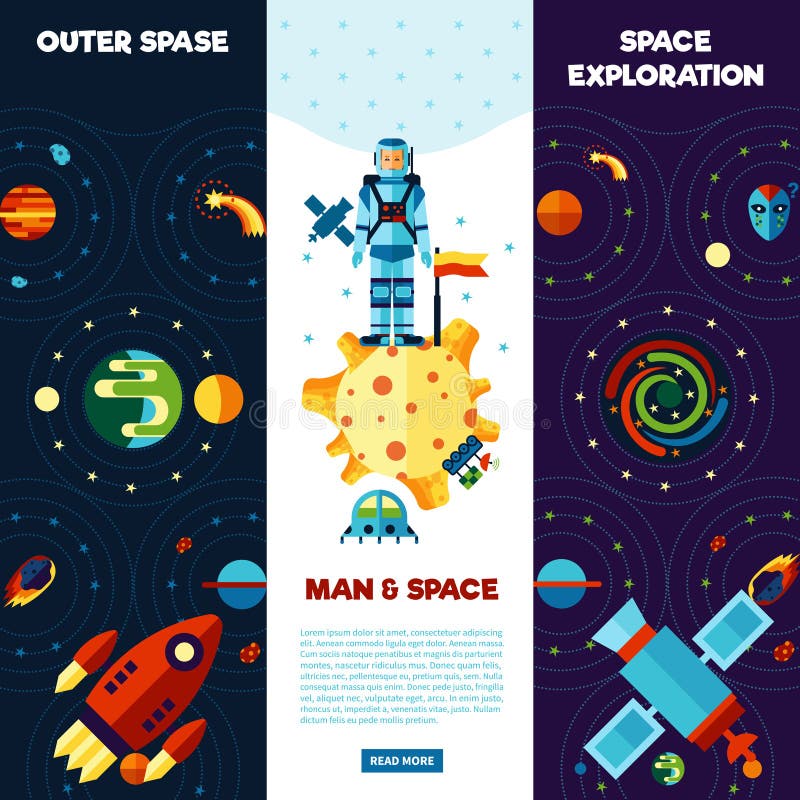 Space Banners Set stock vector. Illustration of earth - 68495929