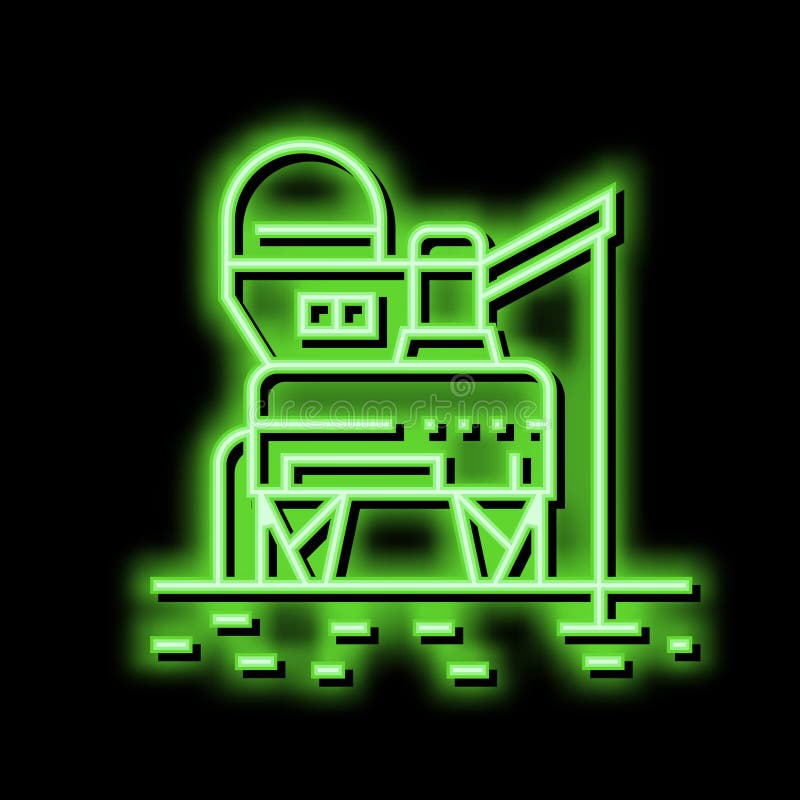 Space Base Construction Neon Glow Icon Illustration Stock Vector ...