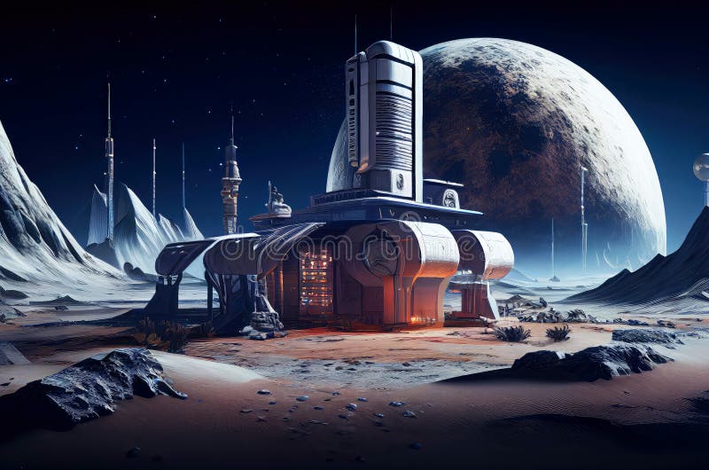 Space Base on the Extraterrestrial Planet. Generative Ai Illustration ...