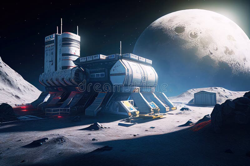 Space Base on the Extraterrestrial Planet. Generative Ai Illustration ...