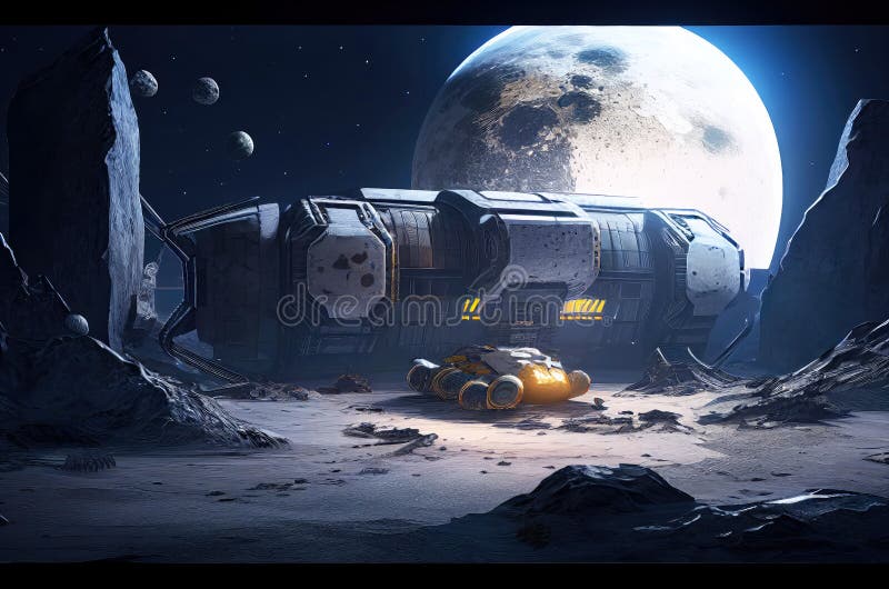 Space Base on the Extraterrestrial Planet. Generative Ai Illustration ...