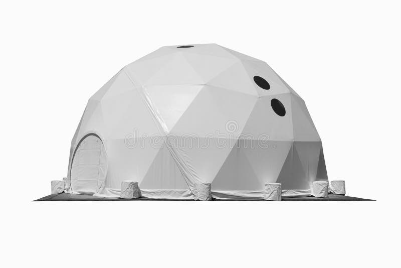 Space Base Structure, White Round Plastic Tent Stock Illustration ...