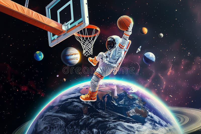 Space Basketball Player, AI Generated Stock Illustration - Illustration ...