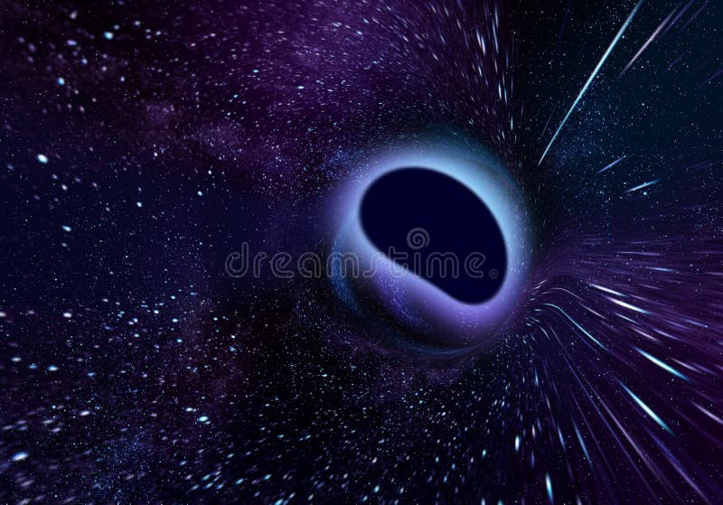 Space Bending Distortion Near Black Hole Stock Illustration ...