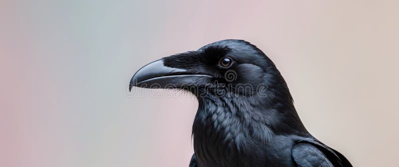 Space Black Raven Perspective Beak Pastel Empty Vibe. Stock Image ...