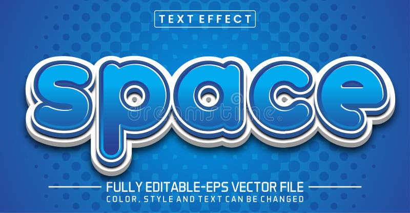 Space Blue Font Text Effect Editable Stock Vector - Illustration of ...