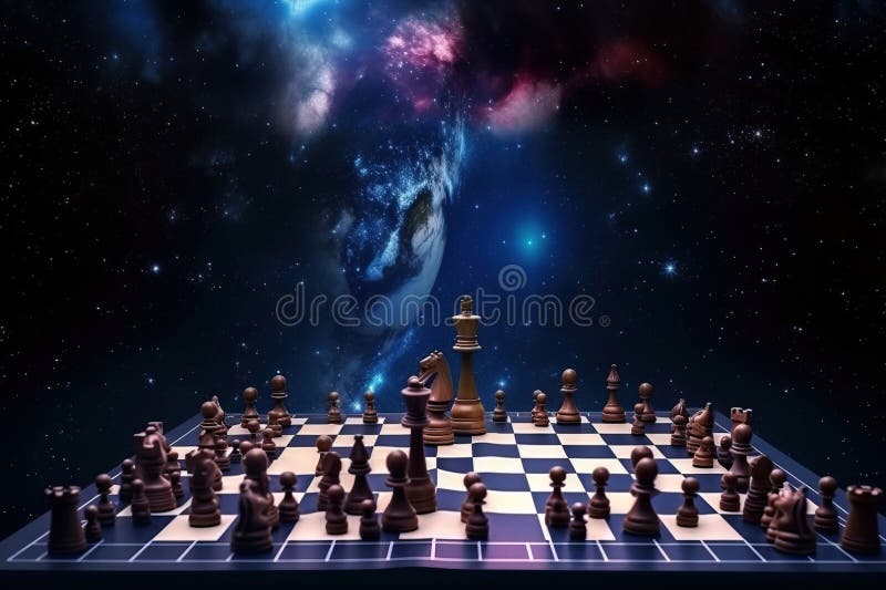 Space Board Intellectual Game Chess. Game Positions of Figures. AI ...