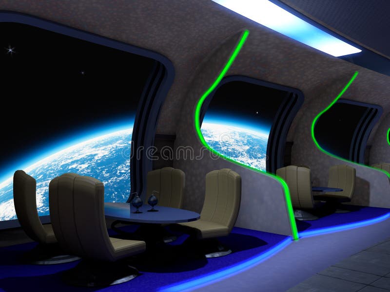 Space cafe stock illustration. Illustration of light - 23361006
