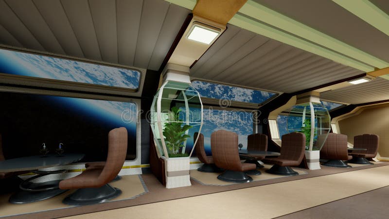 Space cafe stock illustration. Illustration of light - 23361006