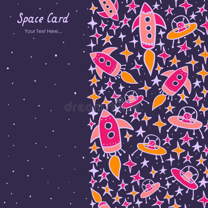 Space card stock illustration. Illustration of children - 40334801