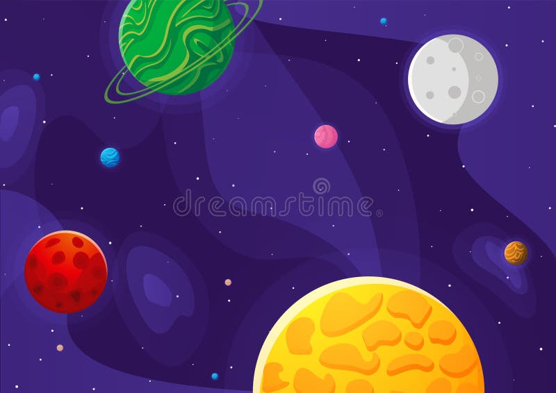 Space Cartoon Background Cute Design Stock Vector Illustration Of Backdrop Astonaut 314143967