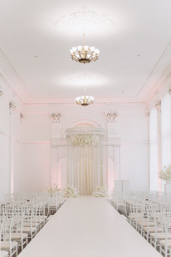 Space Ceremony White Podium Decor Holiday Event Stock Image - Image of ...