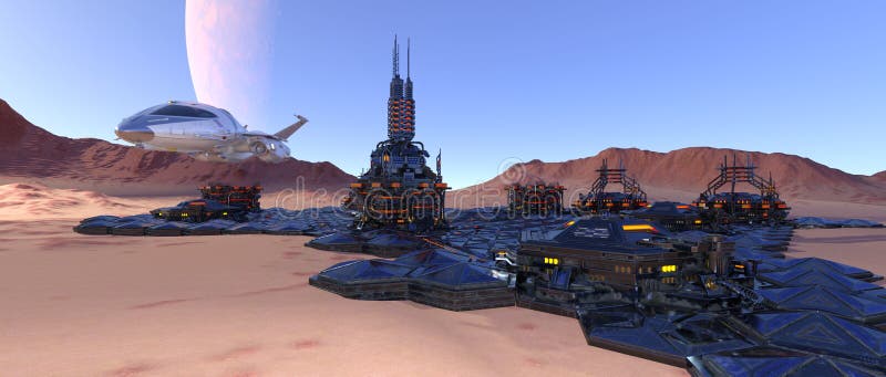 Space city stock photo. Image of building, bodies, science - 93306964