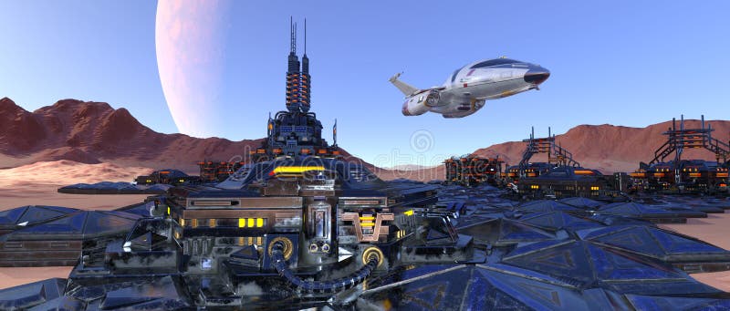 Space city stock photo. Image of building, bodies, technology - 93307058