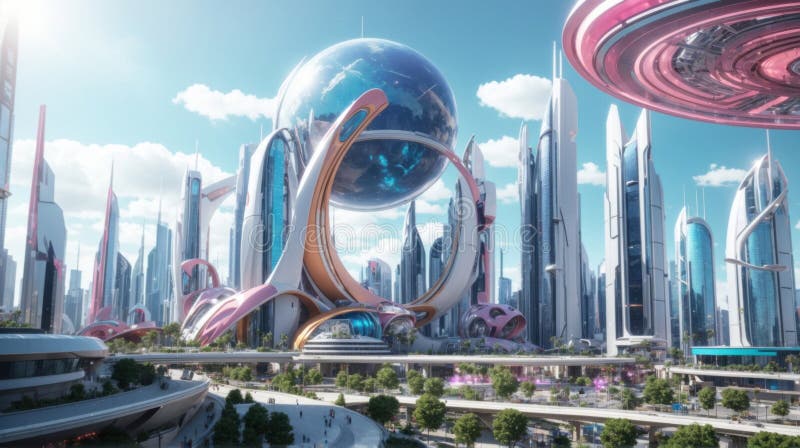 Space city stock illustration. Illustration of earth - 294896095