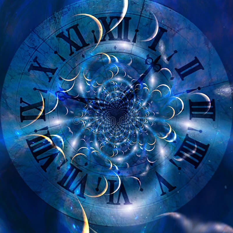 Space Clock. 3D Rendering stock image. Image of space - 217632245