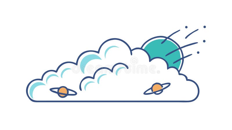 Space Cloud with Planets and Asteroids Vector Design, Vector Design ...