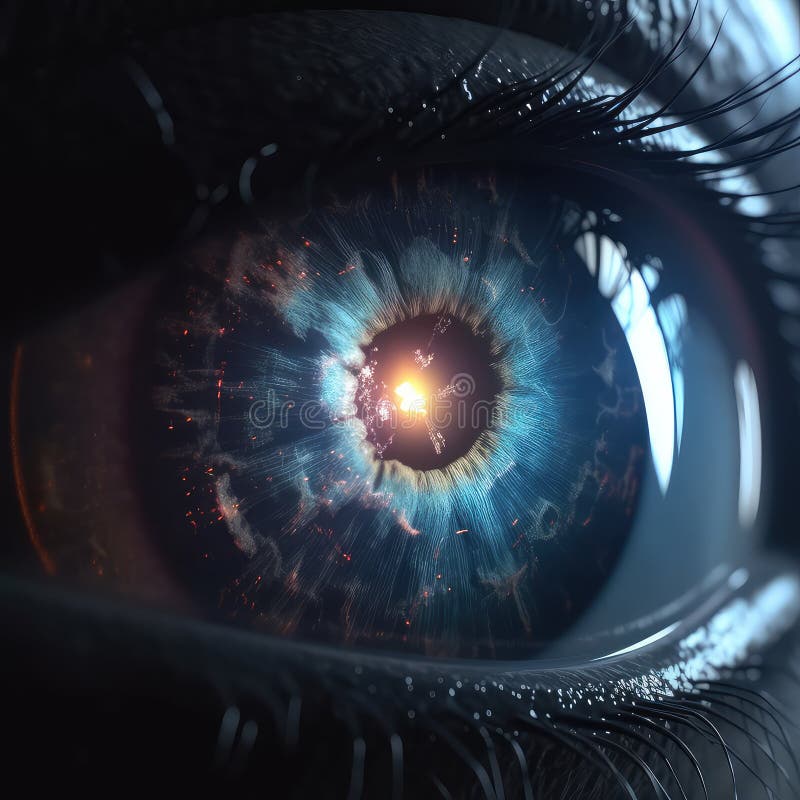 Space, Clouds and Mystery in Human Eye. Iris Closeup Stock Image ...