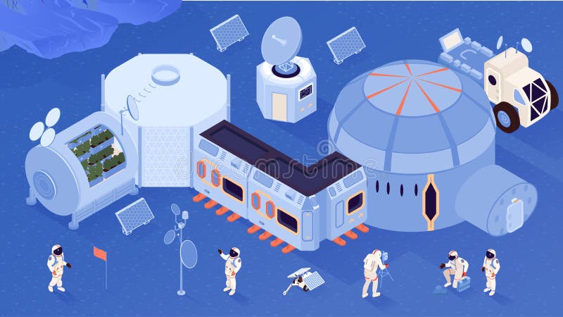 Space Colonization Concept stock vector. Illustration of design - 249645313