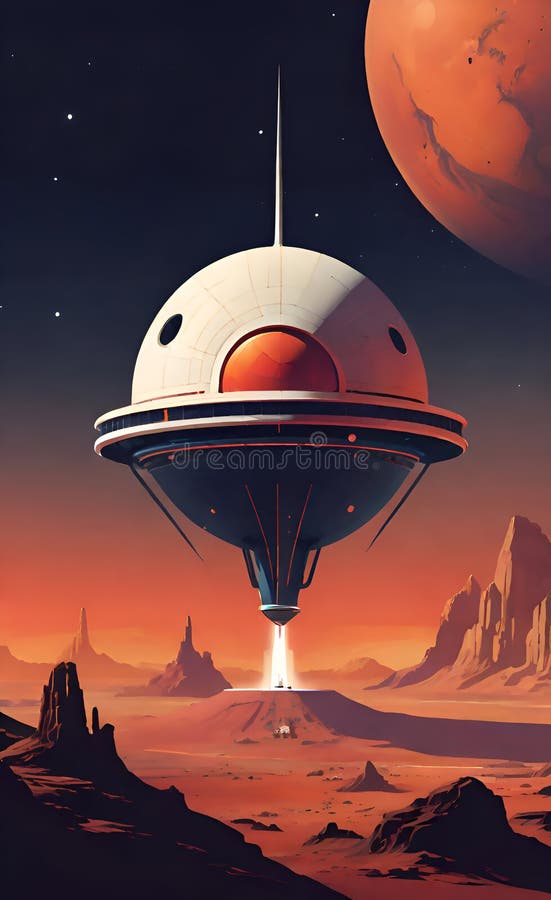 Space Colonization: Futuristic City Concept on an Alien Terrain Stock ...