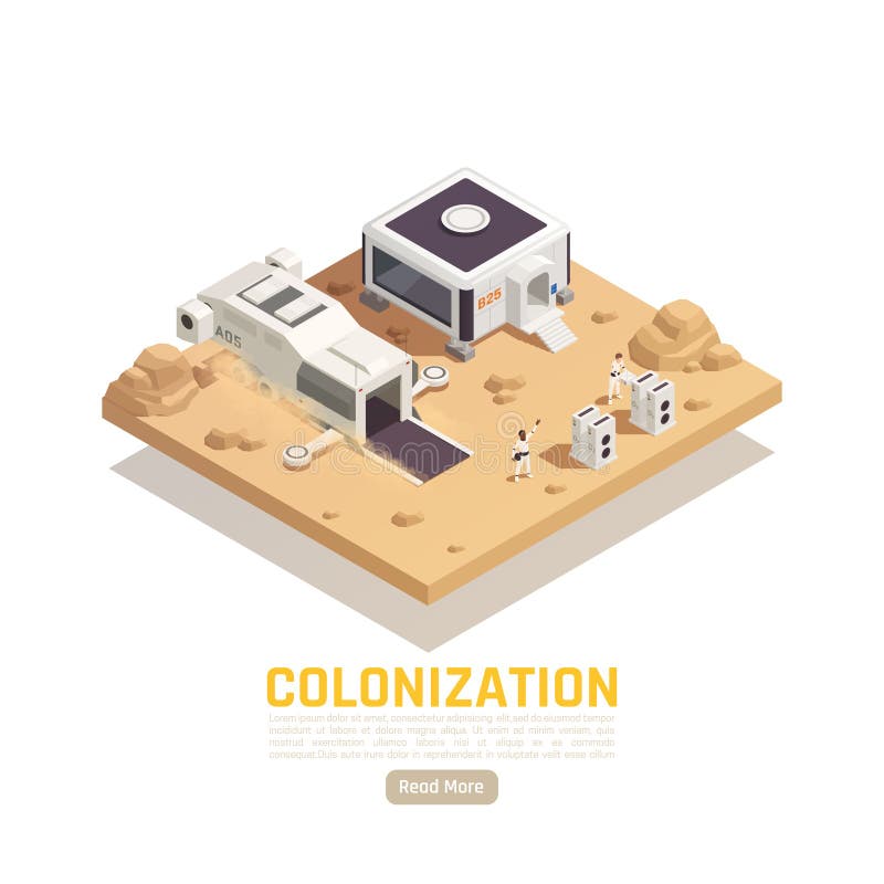Space Colonization Set stock vector. Illustration of colonization ...