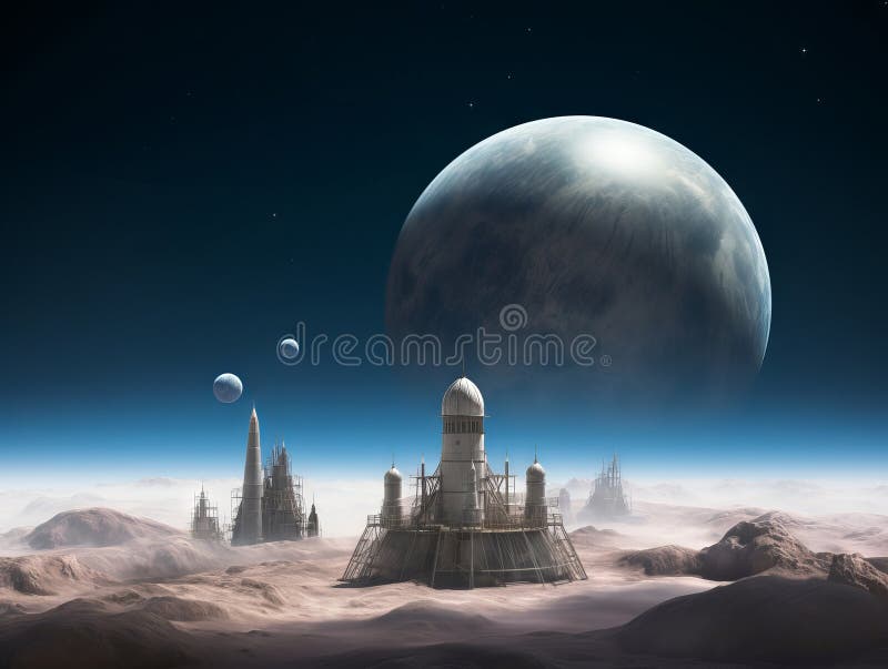 Space colony stock illustration. Illustration of futuristic - 293569728
