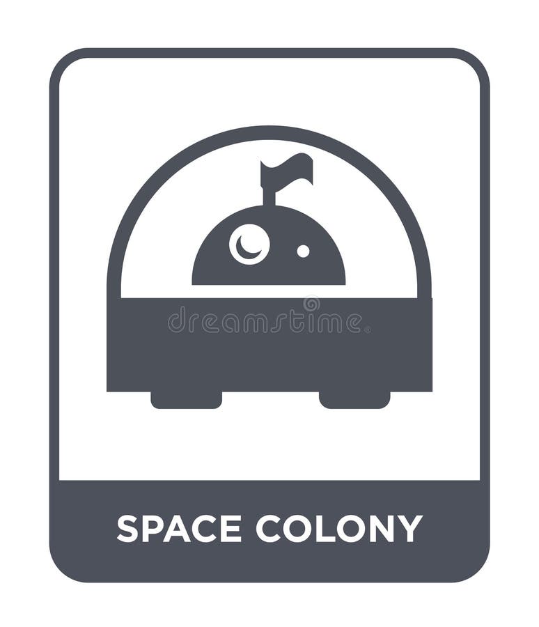 Space Colony Icon In Trendy Design Style. Space Colony Icon Isolated On ...