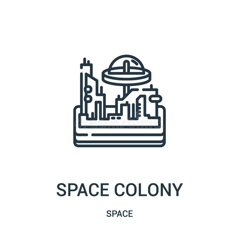 Space Colony Icon In Trendy Design Style. Space Colony Icon Isolated On ...