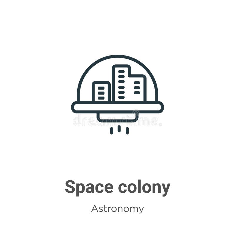 Space Colony Outline Vector Icon. Thin Line Black Space Colony Icon ...