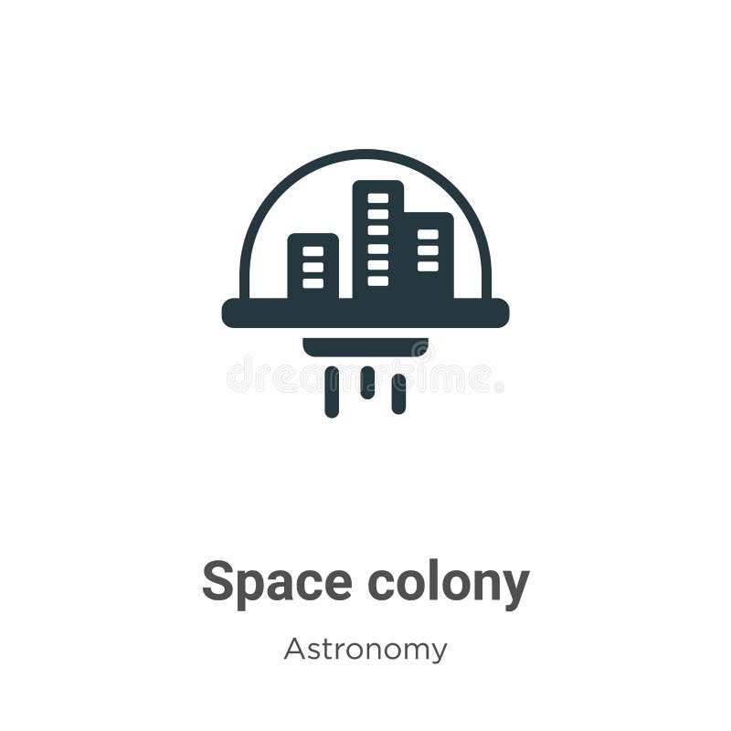 Space Colony Vector Icon on White Background. Flat Vector Space Colony ...