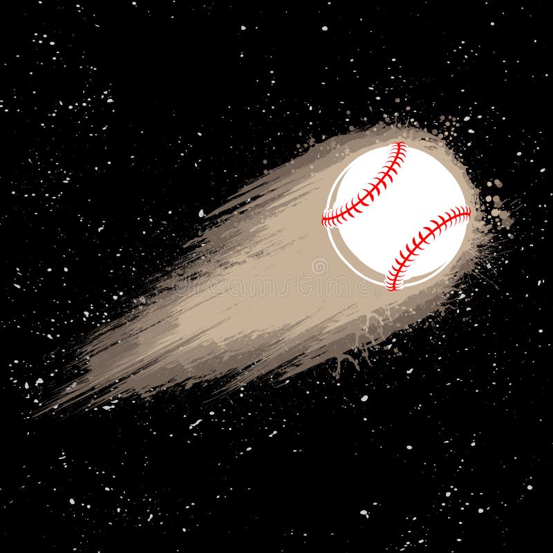 Baseball Hit into Space stock illustration. Illustration of background ...
