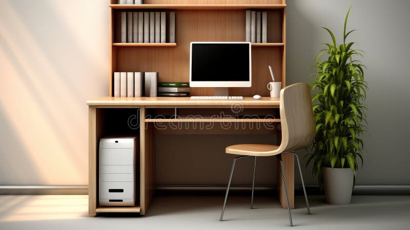 Space computer desks stock illustration. Illustration of sleek - 360904056