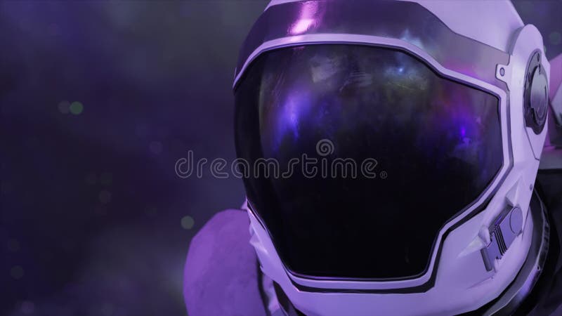 Space Concept. Head of an Astronaut in a Helmet Close-up. Flight ...