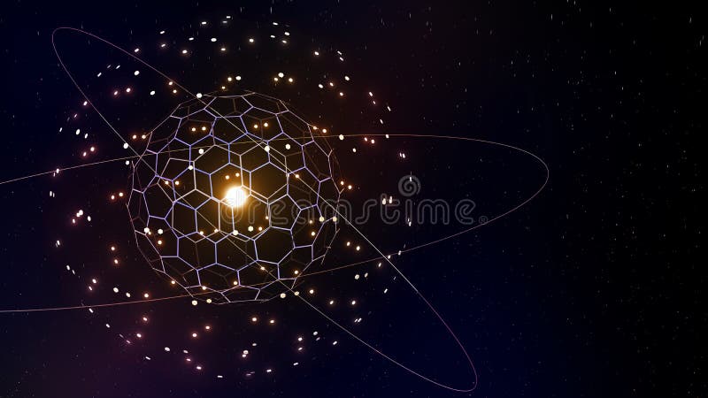 Mega Structure in Sci-fi City at Sunset Stock Illustration ...