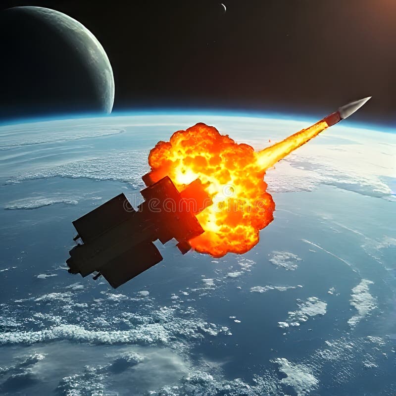 Series of Photographs: Satellite Burning Up in Space, with or Not the ...