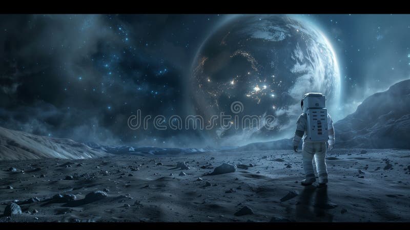 Space Conquest and Back To the Moon Race Concept Image with an ...